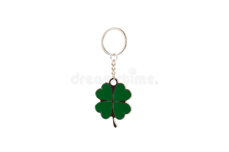 Clover Keychain with Key Ring Isolated on White Background Stock Photo ...