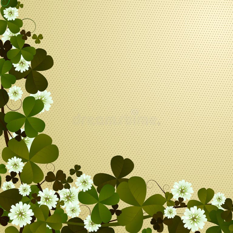 Clover Leaf Corner Border Background Stock Illustrations – 373 Clover ...
