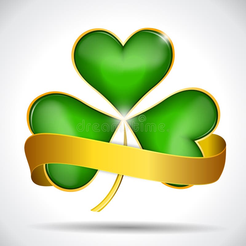 Gold Clover Logo with Four Leaves Stock Illustration - Illustration of ...