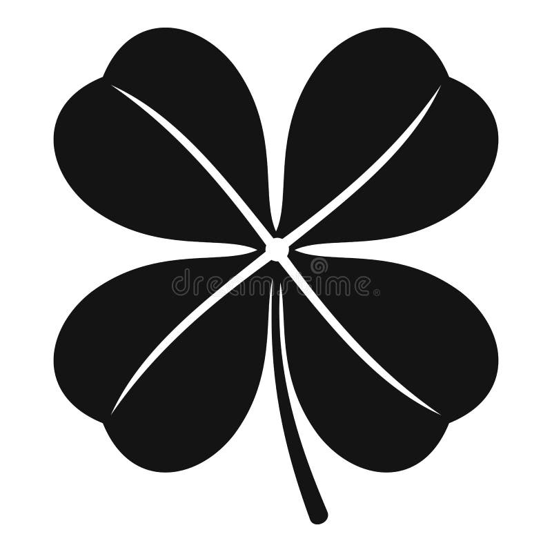 Clover Leaf Icon, Simple Style Stock Vector - Illustration of black ...