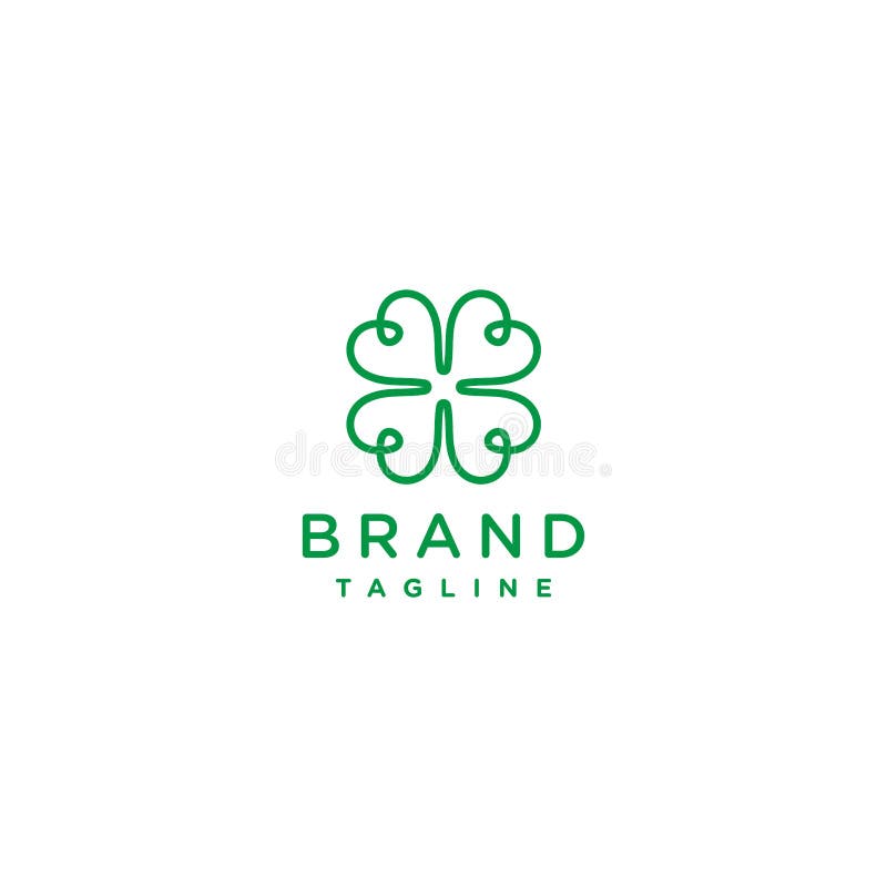 Clover Leaf Logo Design with Simple Lines Stock Illustration ...