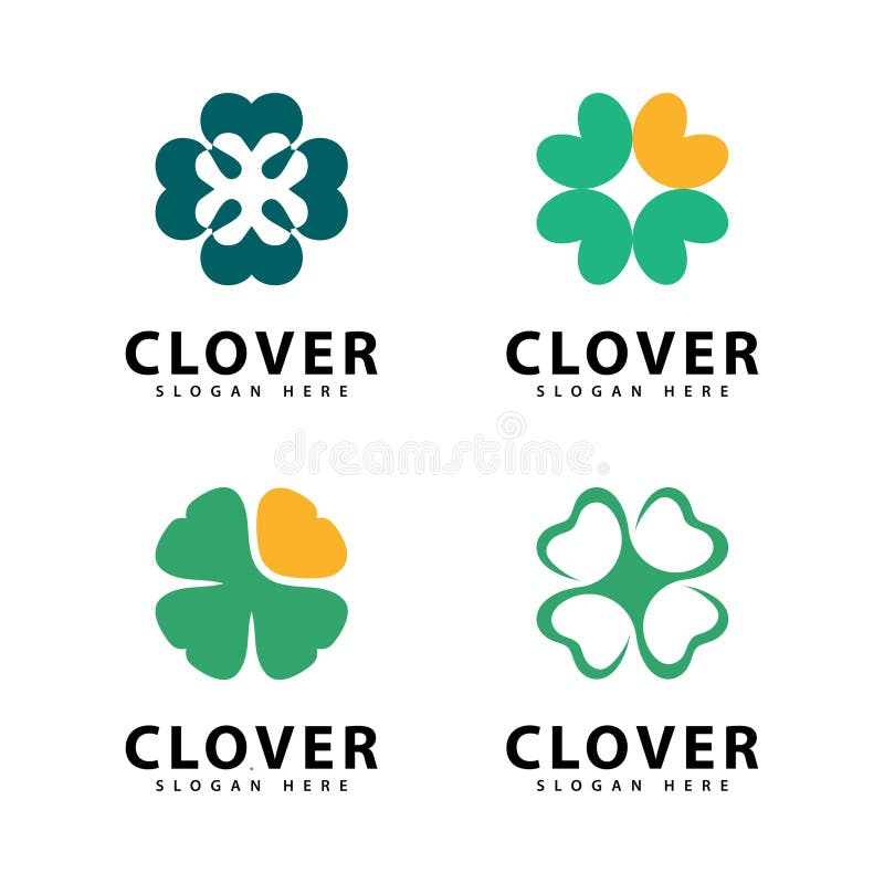 Clover Leaf Logo Template Design Stock Vector - Illustration of plant ...