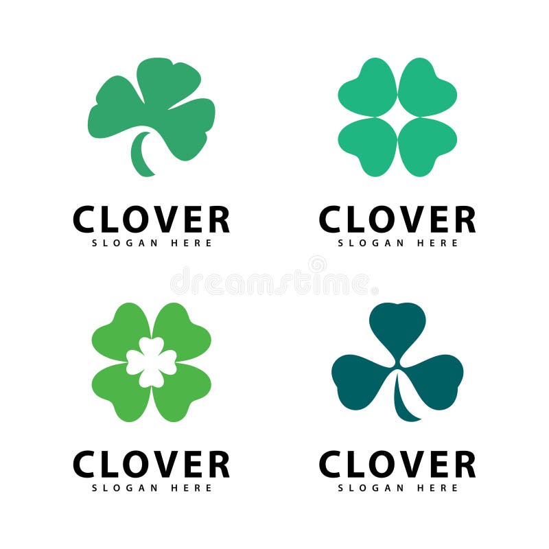 Clover Leaf Logo Template Design Stock Vector - Illustration of green ...