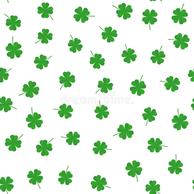 Clover Leaf Seamless Pattern, Vector Illustration Stock Illustration ...