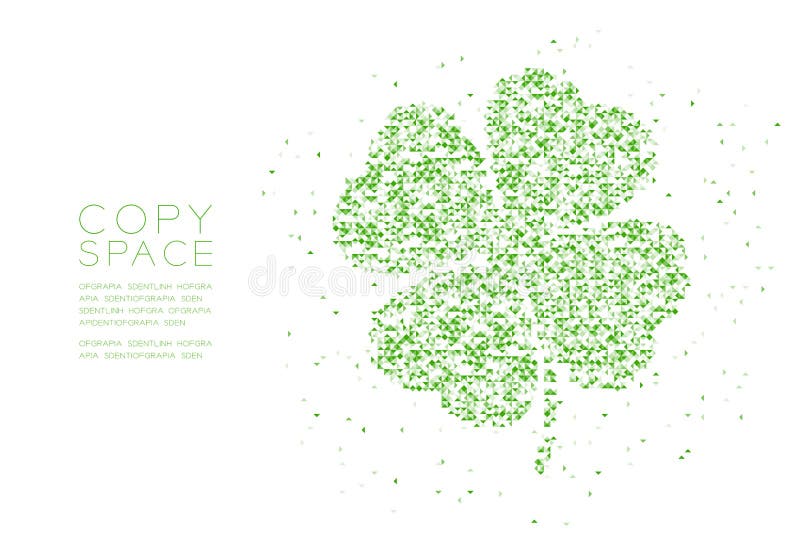 Clover 4 Leaf Shape Particle Geometric Low Polygon Square Box Pixel and ...