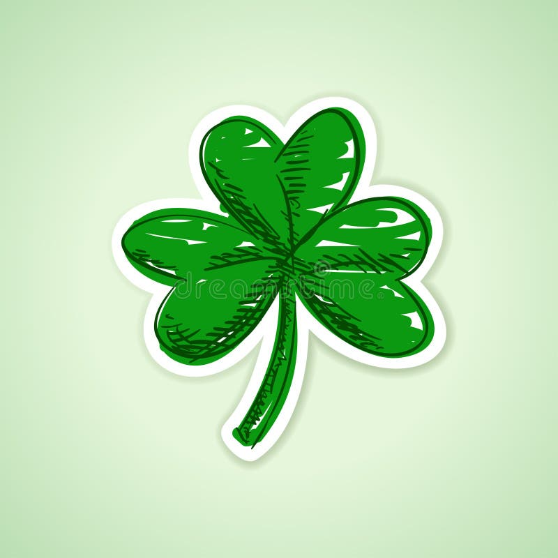 Hand Drawn Clover Leaf Vector Stock Vector - Illustration of culture ...