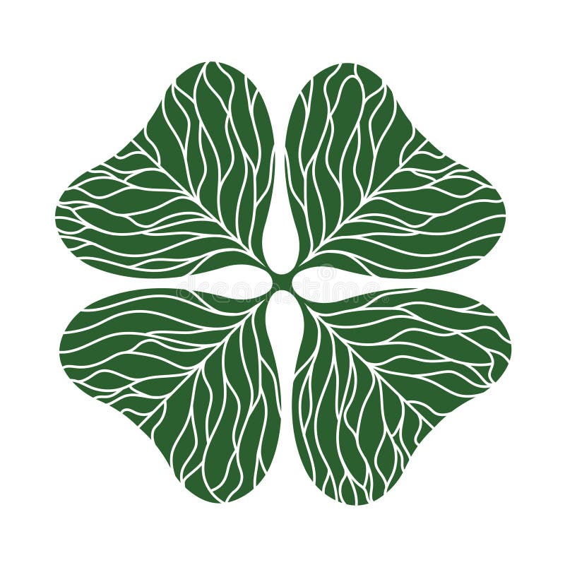 Clover Leaf Symbol of Ireland Silhouette Art Design Stock Vector ...