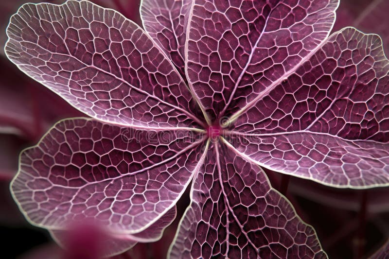 A Clover Leaf Under a Microscope, Showing Cellular Structure Stock ...