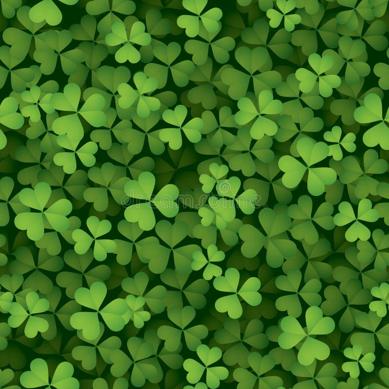 Clover Leaves Background - Seamless Stock Vector - Illustration of ...