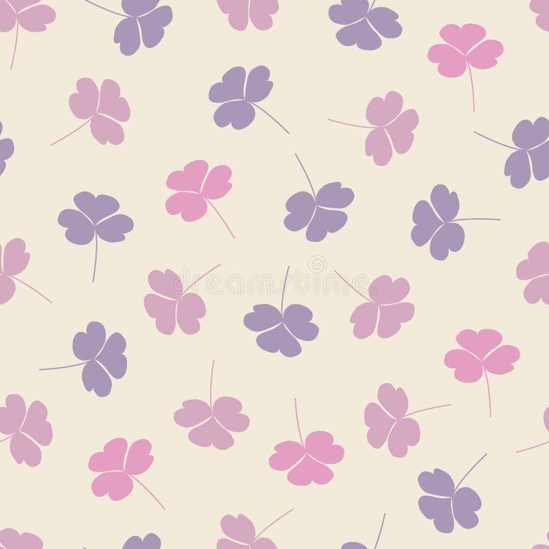 Clover Leaves Foliage Seamless Pattern. 3 Leaves Clover Floral Surface ...