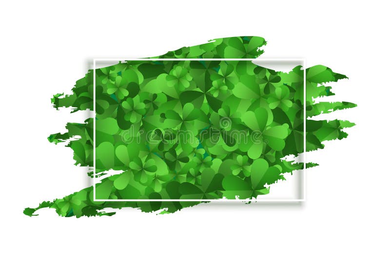 Clover Leaves Frame with Text Space Design Stock Vector - Illustration ...