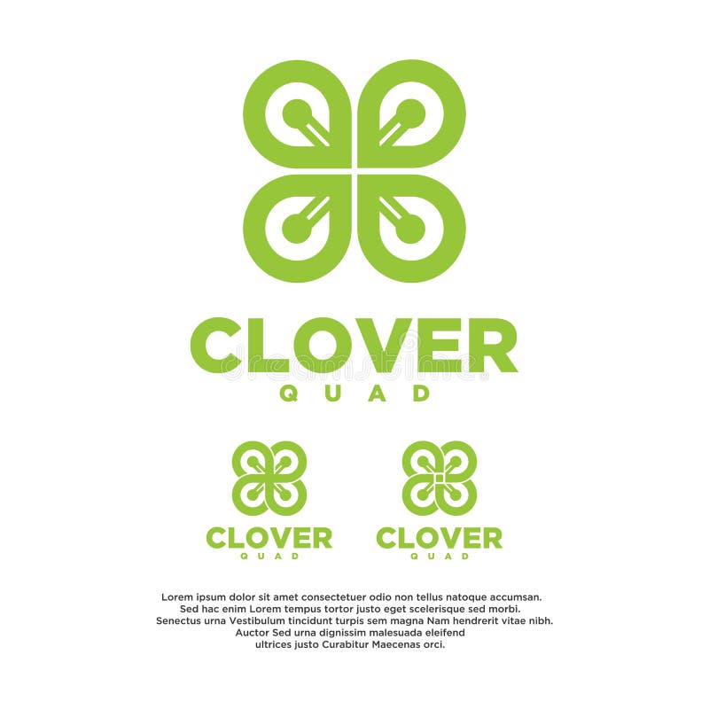 Clover Leaves with Quad Copter Drone, Vector Logo Stock Vector ...