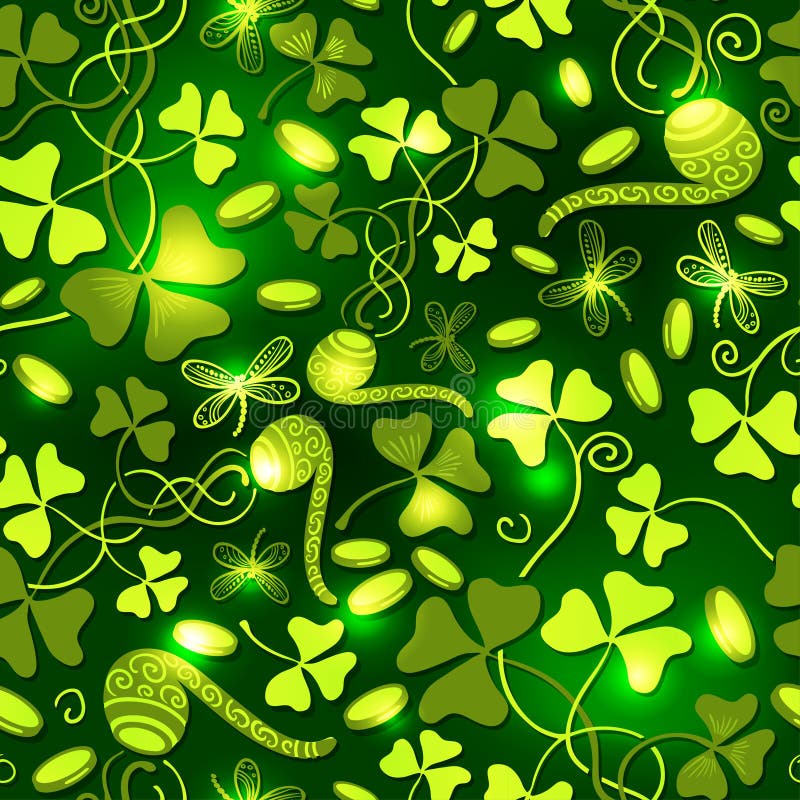 Shamrock Wallpaper St Patrick S Day Background Seamless Pattern