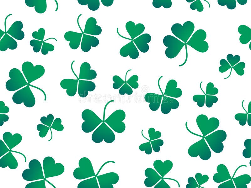Clover Leaves Seamless Pattern St Patrick`s Day Irish Holiday Stock