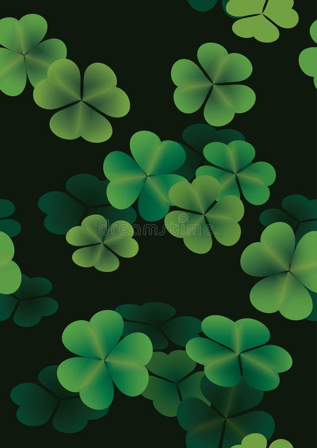 Clover Leaves Seamless Pattern Stock Vector - Illustration of floral ...