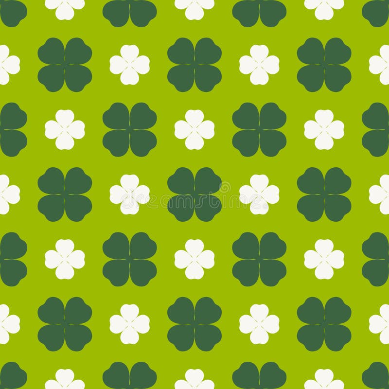 Clover Leaves Seamless Pattern. Vector Shamrock Background Stock Vector ...