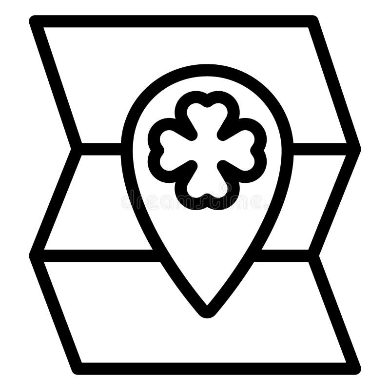 Clover Location Pin an Map Line Icon, Saint Patrick Day Concept. Vector ...