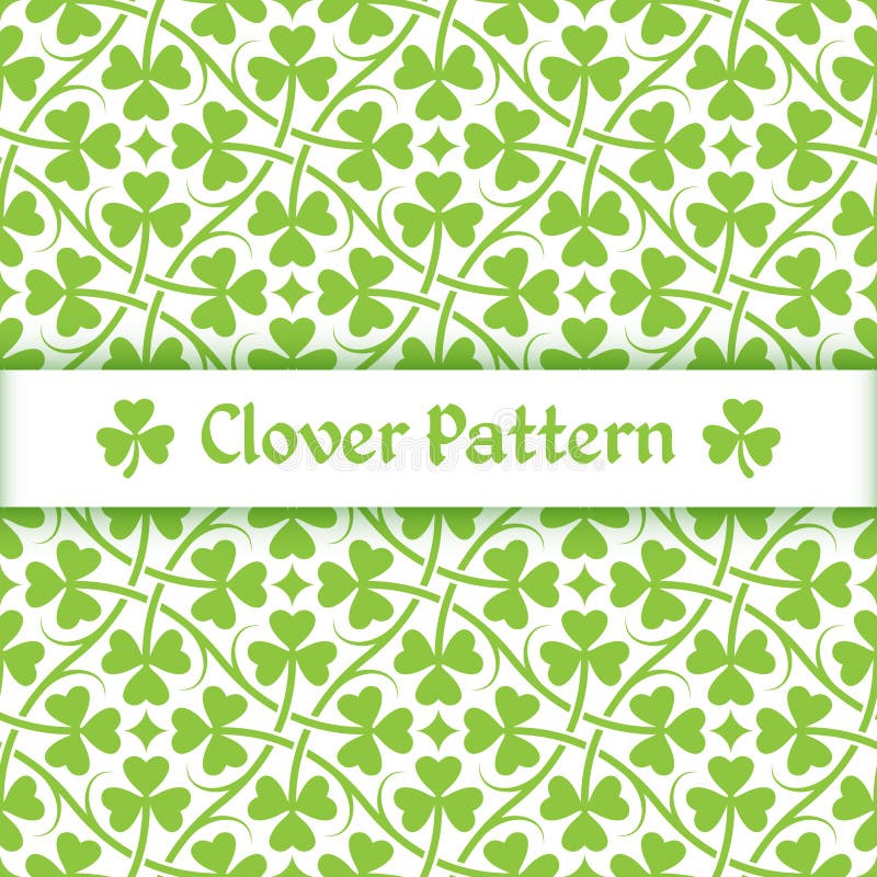 Lucky Clover Seamless Pattern Stock Vector - Illustration of decoration ...