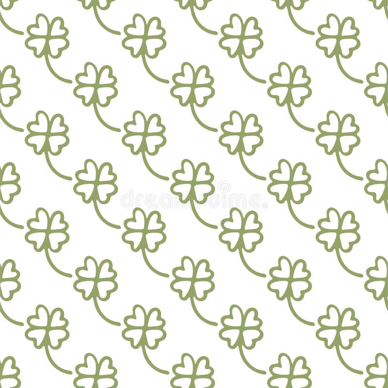 Clover, Plant. Hand Drawn Vector Patterns Stock Illustration ...