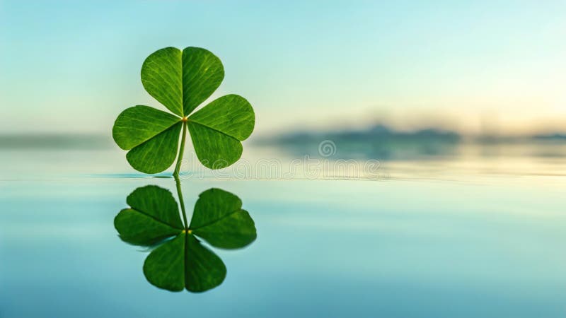 Clover Reflecting in Water, Clover Leaf Reflection, Water Reflection Clover Stock Illustration ...