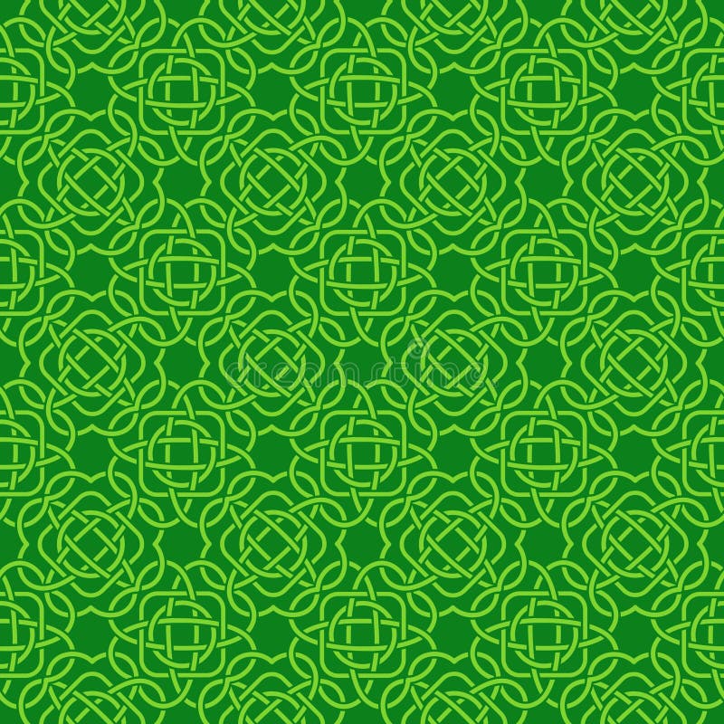 Clover Seamless Pattern in Celtic Style. St Stock Vector - Illustration ...