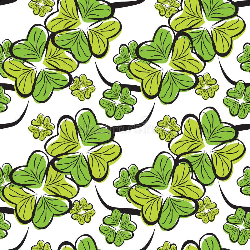 Clover seamless pattern stock vector. Illustration of four - 171198014