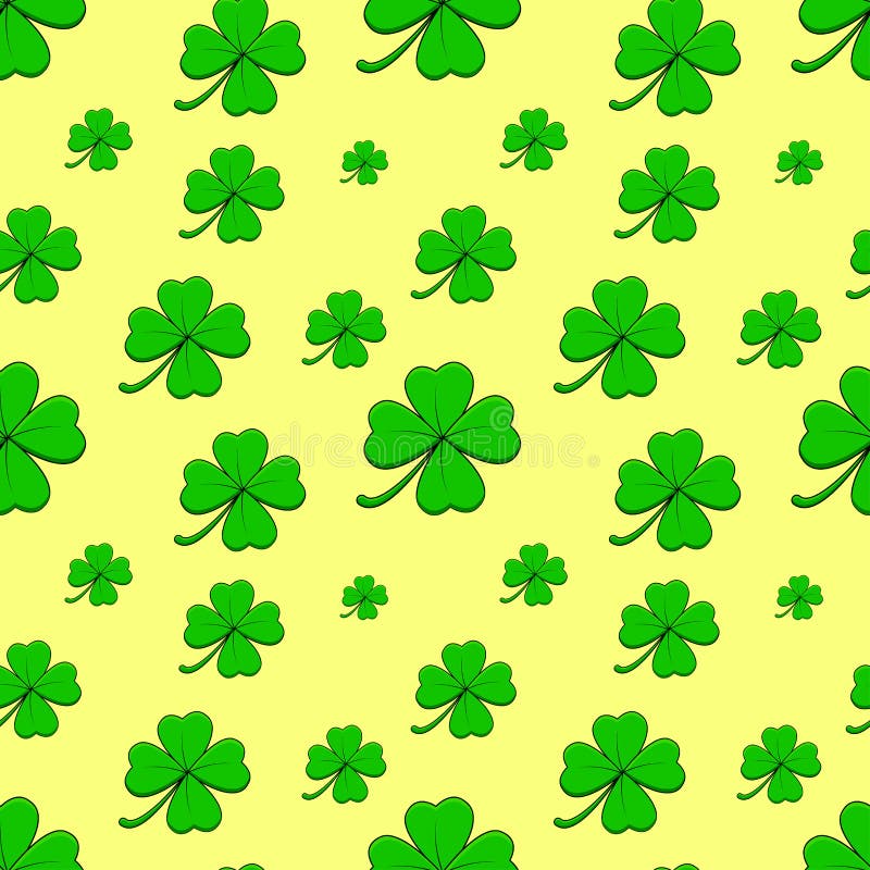 Clover Seamless Pattern. Green Four Leaf Shamrock Repeating Tile Stock ...