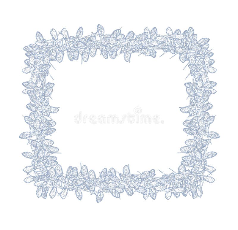 Clover Seeds Square Light Blue Frame Stock Illustration - Illustration ...