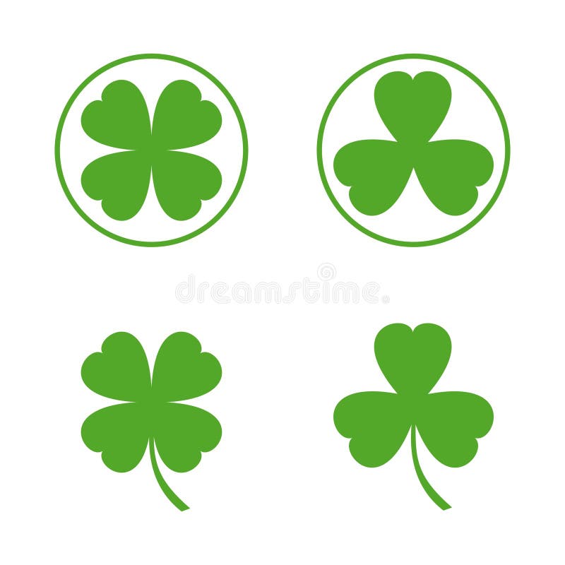 Clover 1 Set Logo Icon Template Stock Vector - Illustration of organ ...