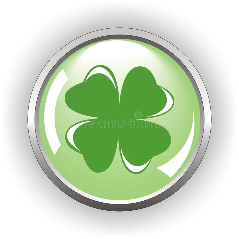 Clover or shamrock button stock vector. Illustration of green - 22507495