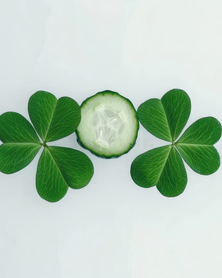 Clover-shaped Cucumber Slices on a Clean Background for a Refreshing ...