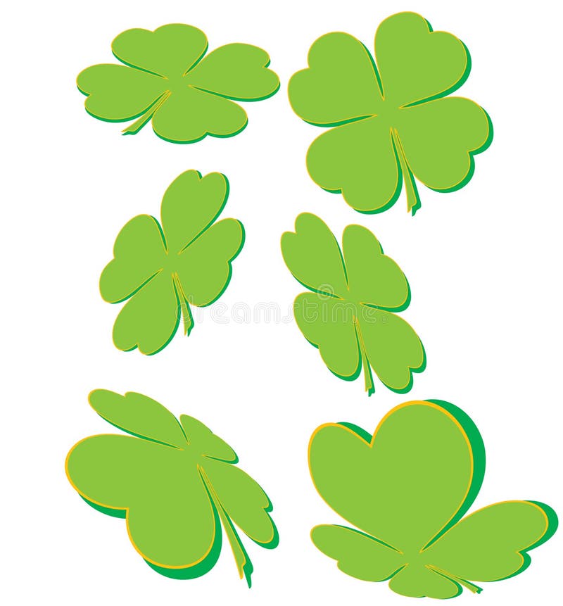 Leaved Clover Shapes Stock Illustrations – 4 Leaved Clover Shapes Stock ...