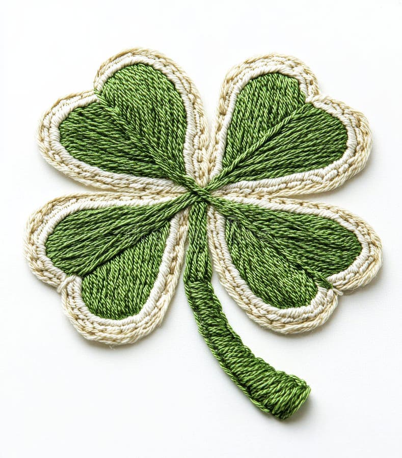 The Clover is a Textile Pattern Accessory with Embroidery Style. Stock ...