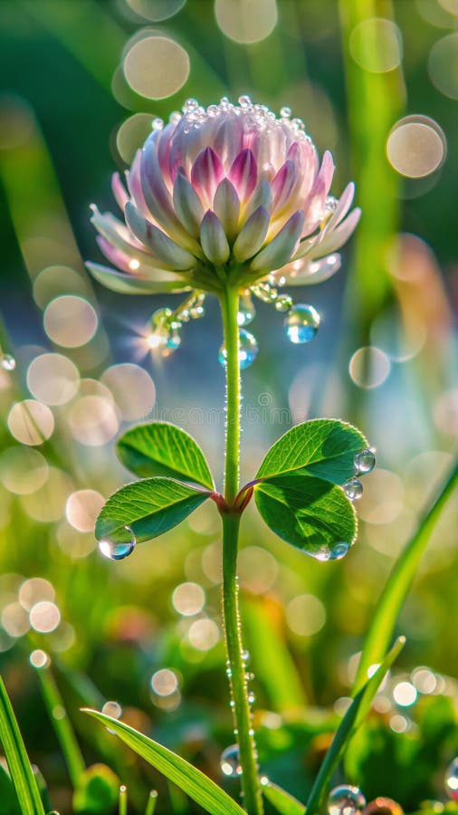 A Clover with Tiny, Trampoline-like Petals that Shimmer with Raindrops ...