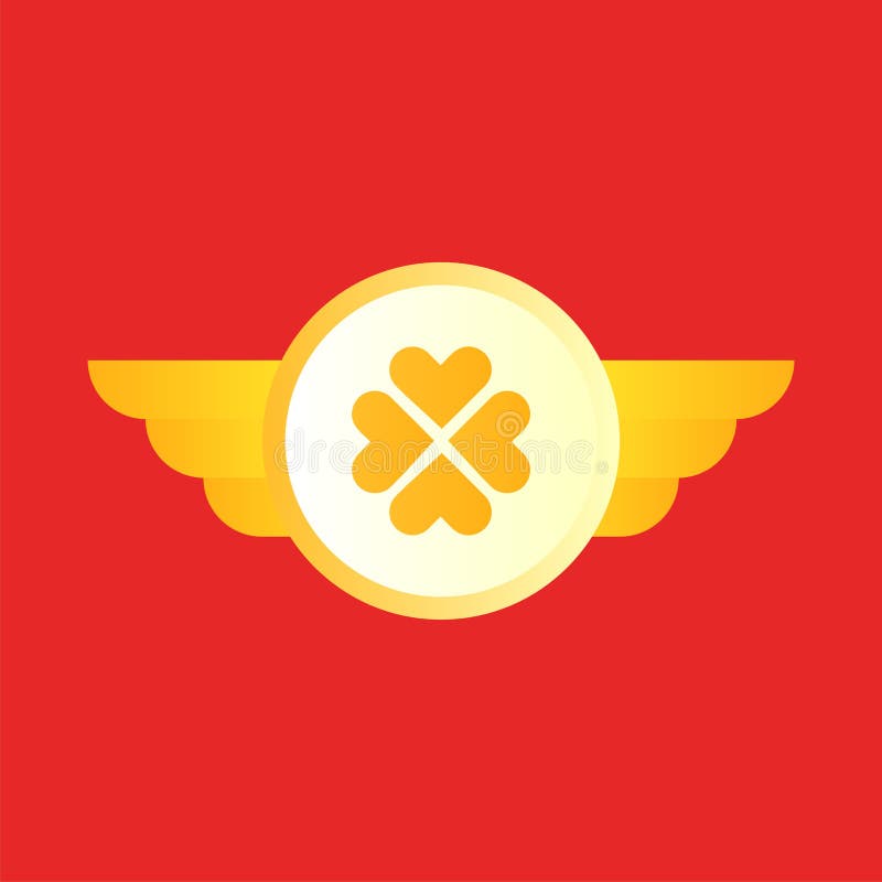 Clover Wings Vector Icon Logo Stock Illustration - Illustration of ...