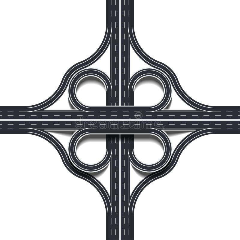 Cloverleaf Interchange Two Level, Four Way Interchange with Loop Ramps ...