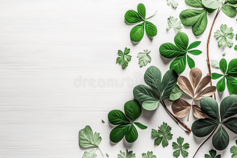 Cloverleaf, St Patrick Day, Space for Text, Generative AI. Stock ...