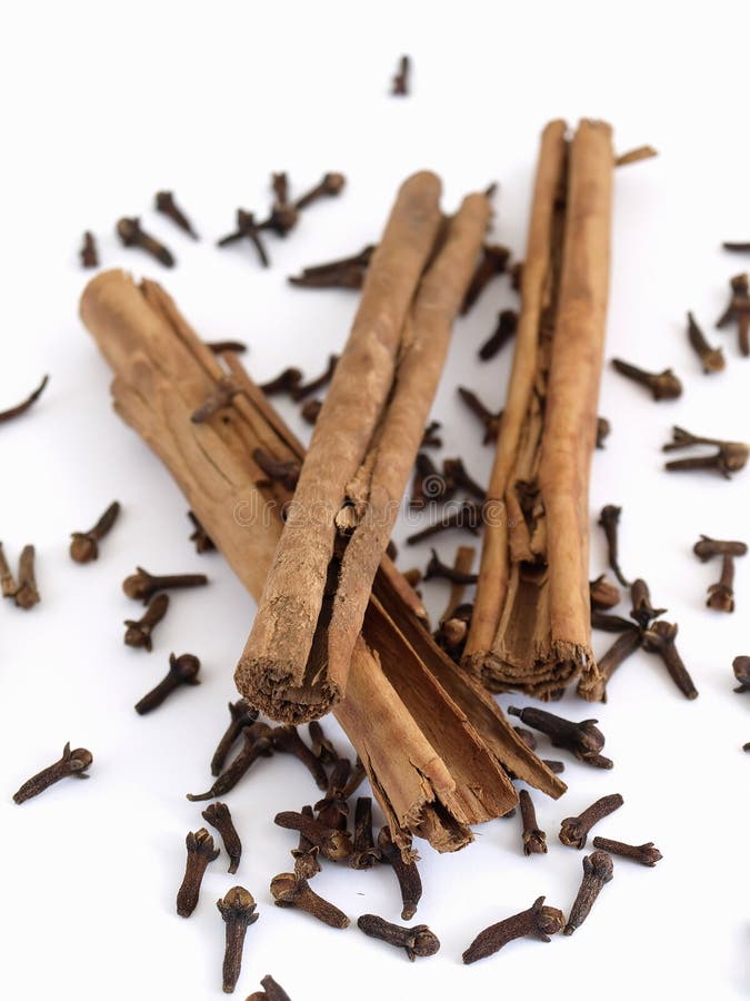 Cloves and Cinnamon stock image. Image of cinnamon, isolated - 6308755