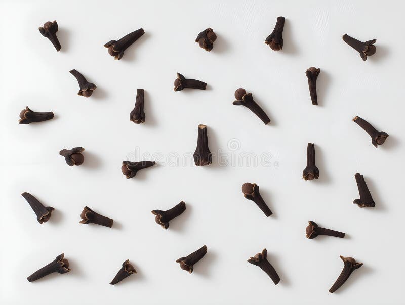 Cloves Creating a Circular Frame on White Background, Spice Texture ...