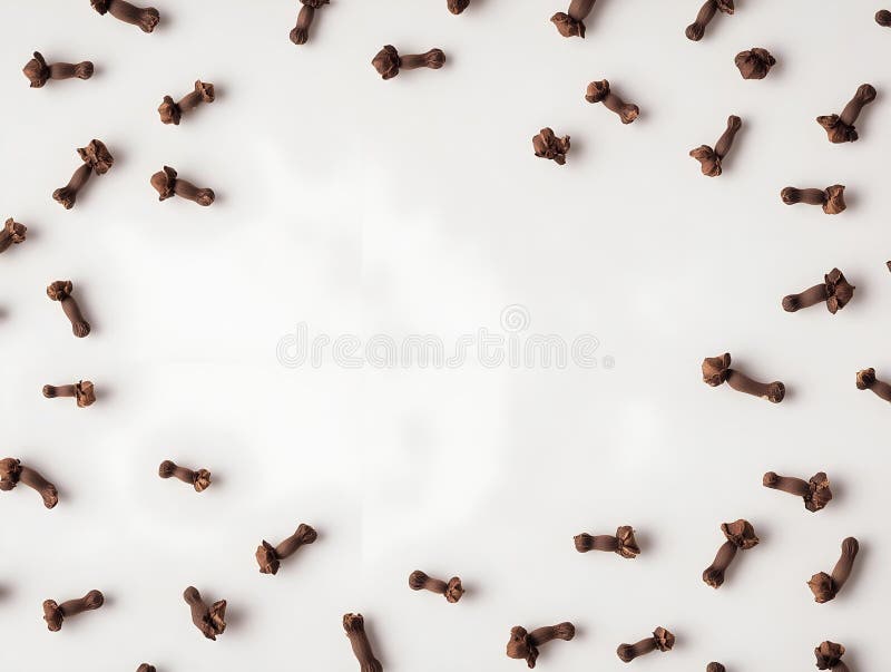 Cloves Scattered on White Background, Random Pattern, Spice Texture ...