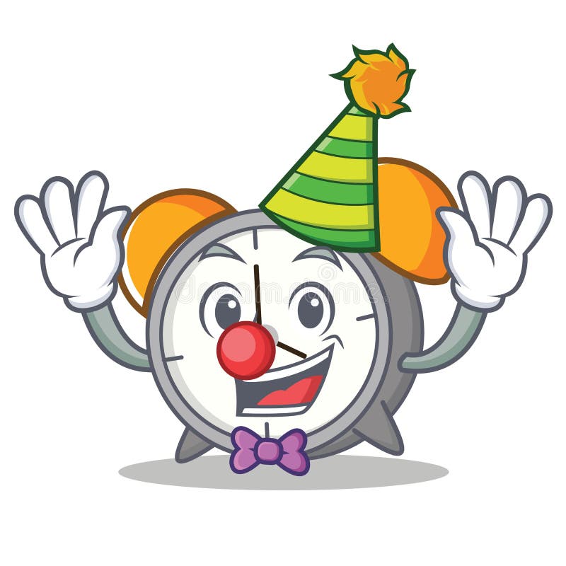 Clown Alarm Clock Mascot Cartoon Stock Vector - Illustration of eyes ...