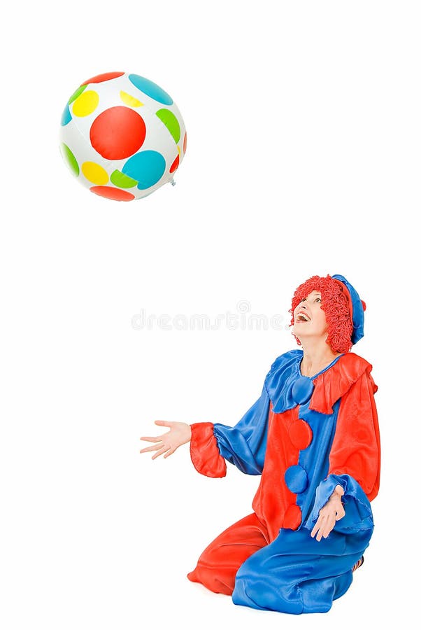 Clown and ball stock photo. Image of expression, crimson - 7661084