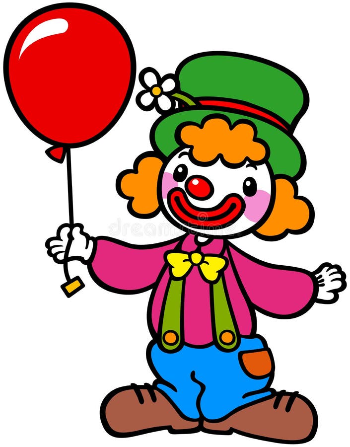 Clown with balloon stock vector. Illustration of street - 29535455