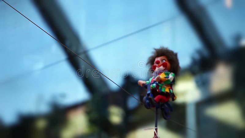 Clown on Bike Rides Along the Rope Stock Video - Video of action, bike ...