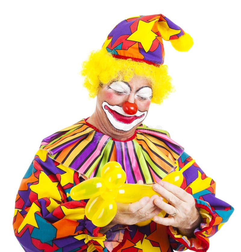 Clown Macht Zahlen Von Den Ballonen Stockfoto - Bild von feier, fest ...