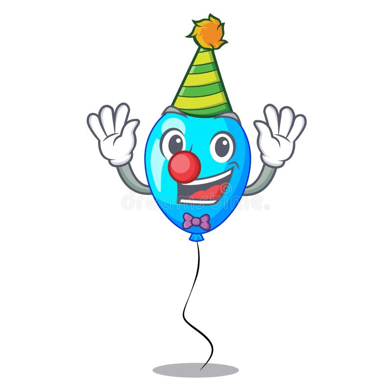 Clown Blue Balloon Bunch Design on Cartoon Stock Vector - Illustration ...