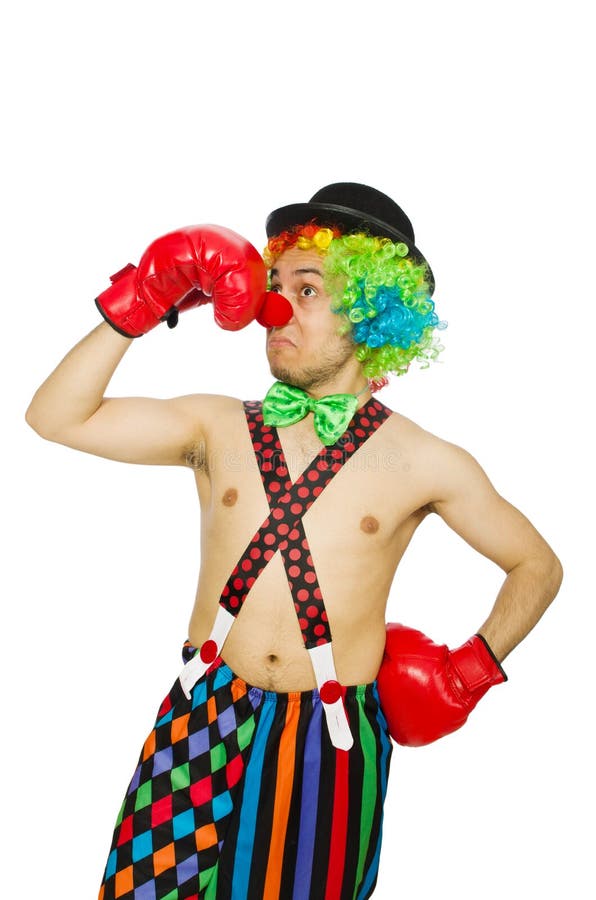 Clown with boxing gloves stock photo. Image of costume - 33679332