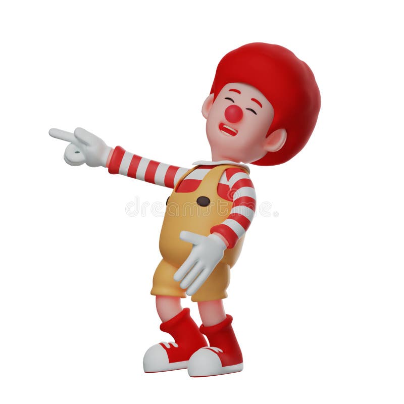 Clown Boy 3D Cartoon Showing a Happy Expression Stock Illustration ...