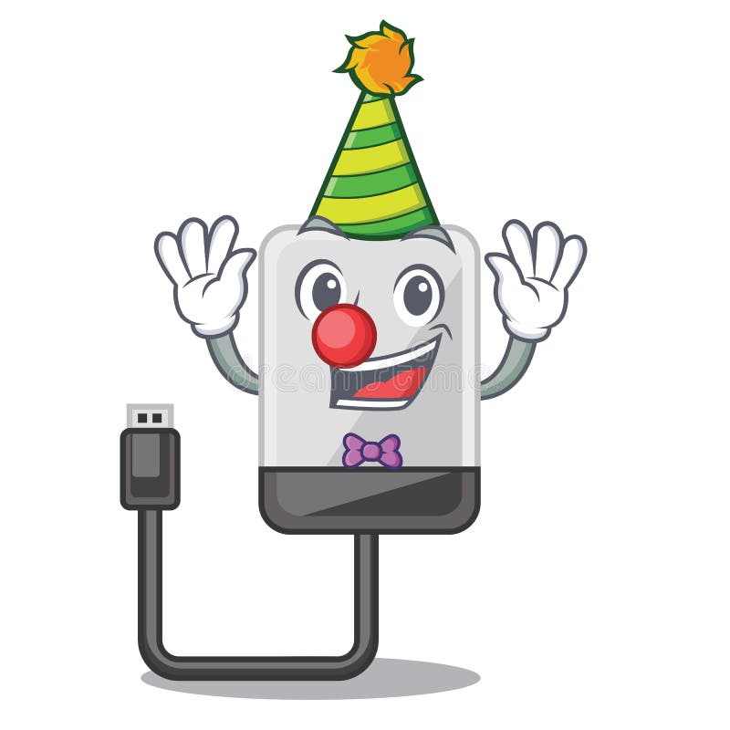 Clown Cartoon Hard Drive in the Bag Stock Vector - Illustration of ...