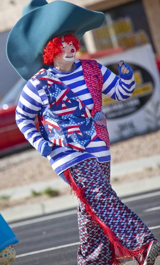 Clown Cowboy in Arizona Parade Editorial Stock Image - Image of county ...